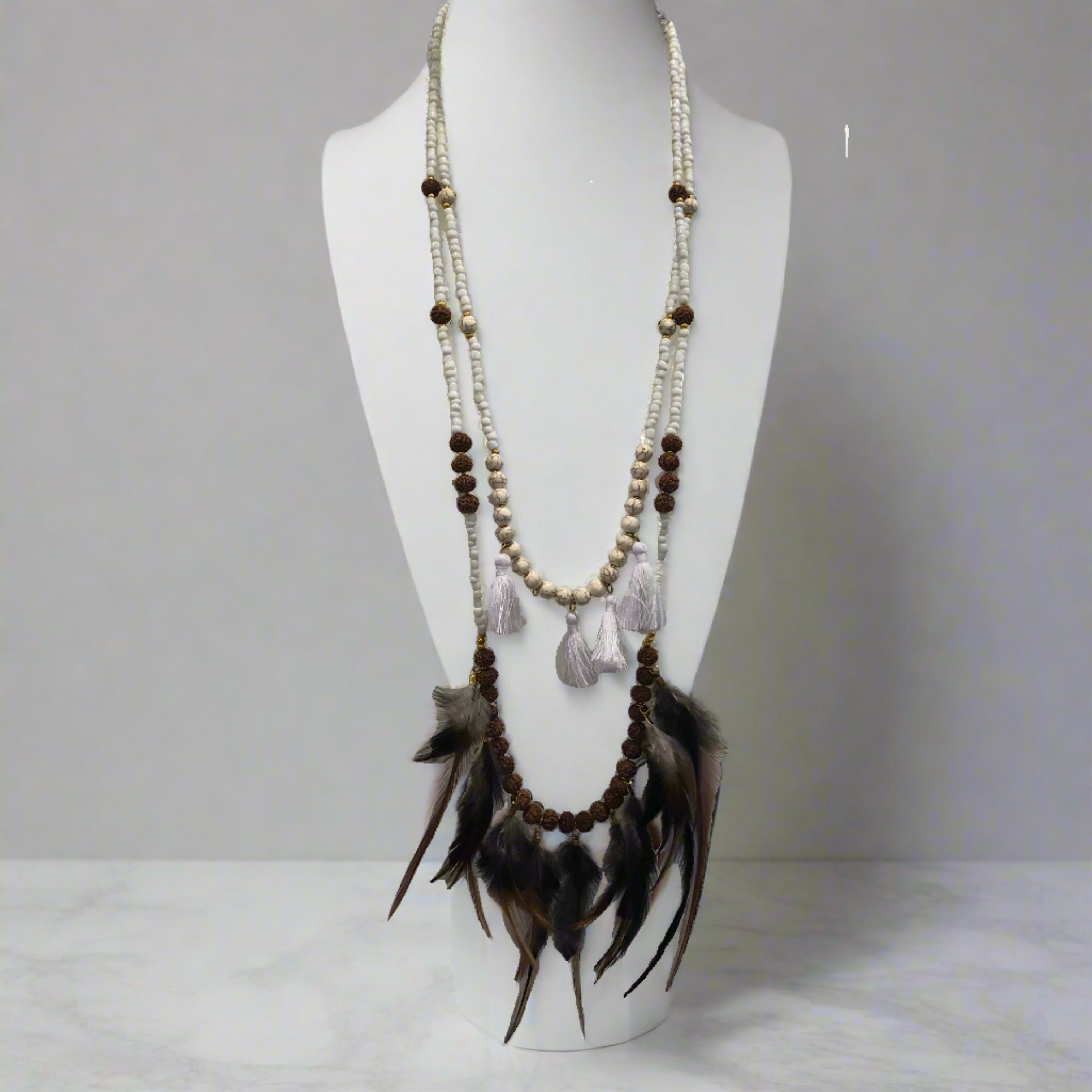 TM. Feather & Tassel Necklace – Elementbytalia.com